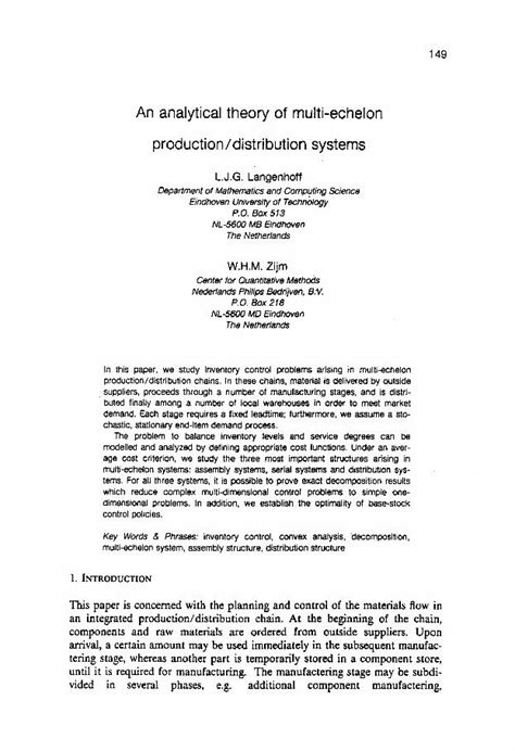 Pdf An Analytical Theory Of Multi Echelon Production Distribution Systems Dokumen Tips