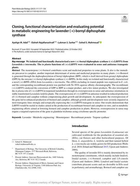 Cloning Functional Characterization And Evaluating Potential In