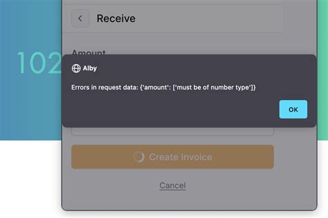firefox lnbits creating an invoice results in an error amount must be