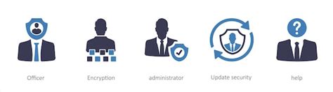 Premium Vector A Set Of 5 Gdpr Icons Such As Officer Encryption