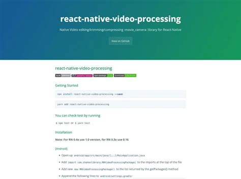 React Native Video Processing By Shahen94 A React Template Built At Lightspeed