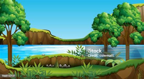 Pemandangan Alam Latar Belakang Kosong Ilustrasi Stok Unduh Gambar