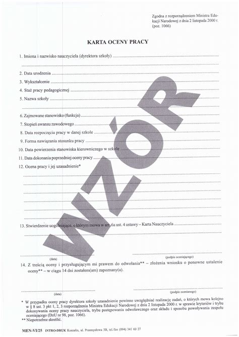 Ocena Pracy Nauczyciela Wniosek Nauczyciela Image To U