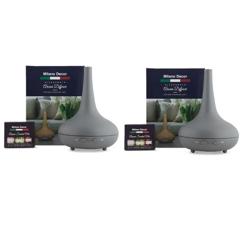 X Milano Decor Ultrasonic Aroma Diffusers Humidifier Diffuser Oils Set Matt Grey BIG W