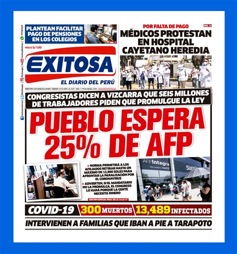 Exitosa Noticias On Twitter 🔴🔵¡buenos Días 🇵🇪 Esta Es La Portada De
