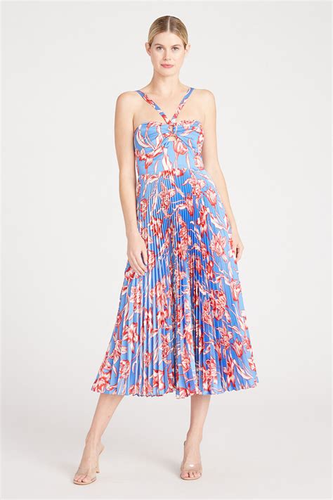 Ml Monique Lhuillier Sleeveless Satin Midi Dress Shopstyle