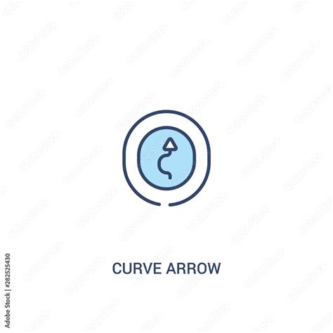 Curve Arrow Concept Colored Icon Simple Line Element Illustration Outline Blue Curve Arrow