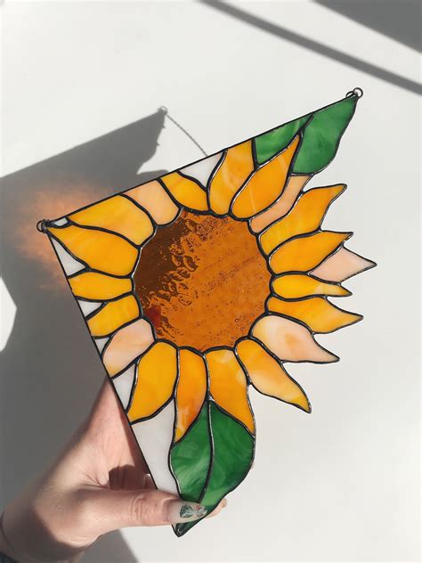 Poppy Seed Flower Red Suncatcher Stained Glass Home Decor Etsy Artofit