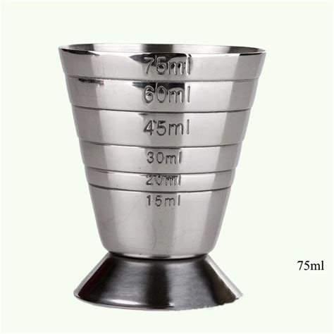 75ml25oz Stainless Steel Cocktail Measuring Jigger Liquor Shot Cup