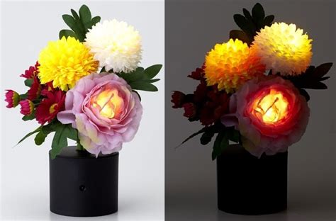 山田仏具オンラインショップ LED仏花リモコン式電池別パープル