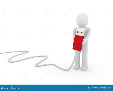 D Man Human Usb Stock Illustration Illustration Of Face