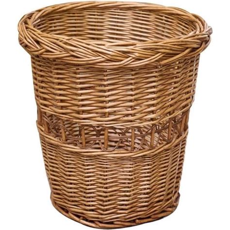 Corbeille à Papier Poubelle en rotin en Osier Bureau à Domicile Salle de Bain Chambre Poubelle