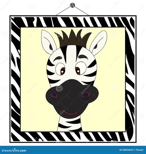 Zebra Portrait In Zebra Frame Stock Vector Illustration Of Funny