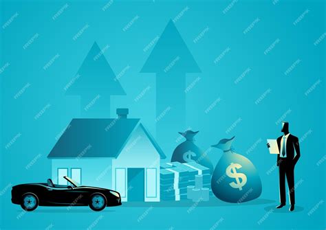 Premium Vector Businessman Checking His Personal Assets