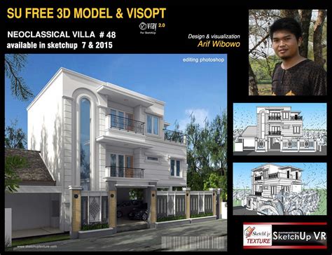 Sketchup Texture Great Free Sketchup Model White Neoclassical Villa