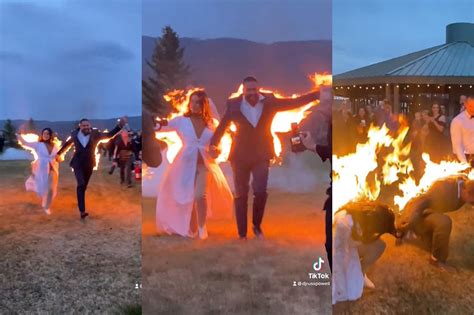 Daredevil Bride And Groom Light Themselves On Fire At Wedding Ceremony