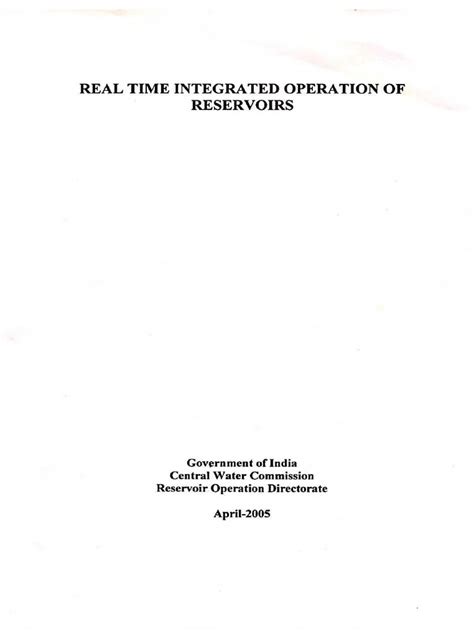 Real Time Integrated Reservoir Operation Csocraby Pdf Reservoir Water Resources