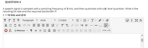 Solved QUESTION A Speech Signal Is Sampled With A Sampling Chegg