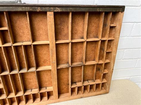 Large Vintage Wooden Printers Tray With 89 Slots 32x17 Wood Knick Knack