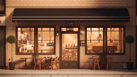 3d Rendered Cafe House On Street Background 3d Illustration Of A Cozy