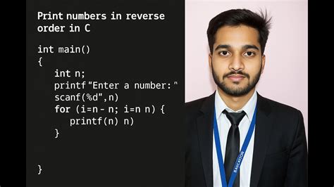 Print Reverse Order How To Print Number In Reverse Mode In C Language