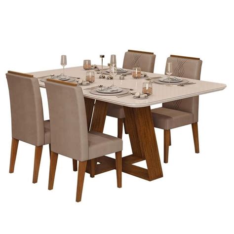 Mesa De Jantar Kiara Freijó Off White Casas Bahia