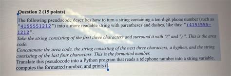 solved question 2 15 points the following pseudocode