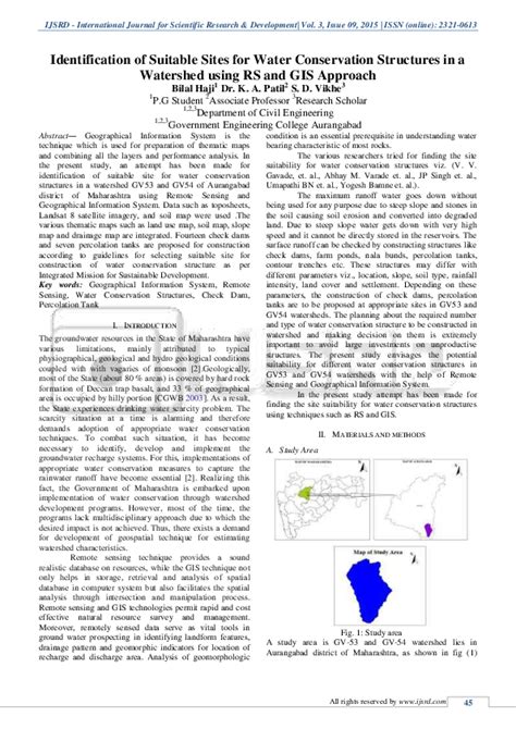Pdf Identification Of Suitable Sites For Water Conservation