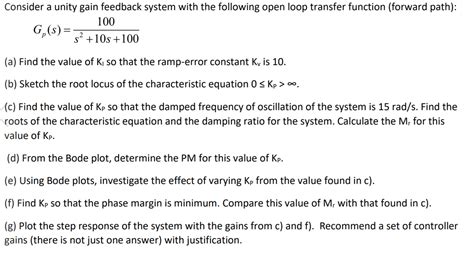 Solved PID Controller Design Nd Order Plant For The Chegg
