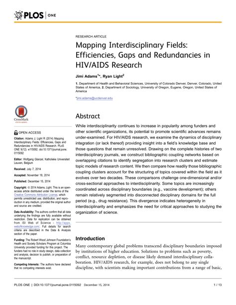PDF Mapping Interdisciplinary Fields Efficiencies Gaps And