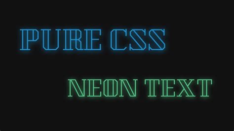 Css Neon Text Effect Youtube