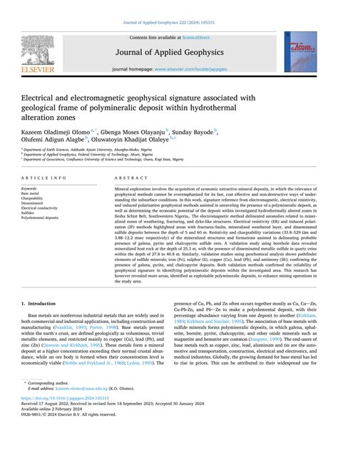 Pdf Electrical And Electromagnetic Geophysical Signature Associated With Geological Frame Of