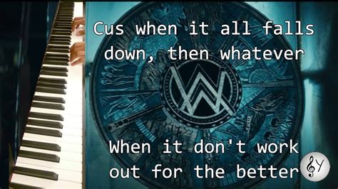 Alan Walker All Falls Down Piano Cover With Lyrics Youtube