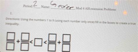 Period Name Mod 4 AH Extension Problems 1 Directions Using The