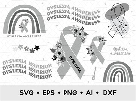 Dyslexia Svg Bundle Dyslexia Awareness Svg Dyslexia Ribbon Dyslexia