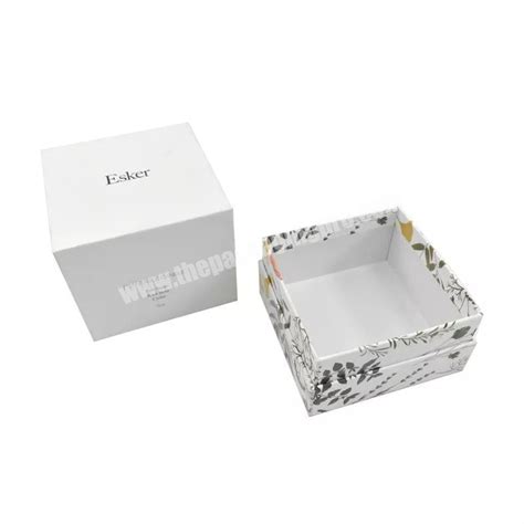 Custom Logo Design Luxury Printed 2 Piece Rigid White Cardboard Candle
