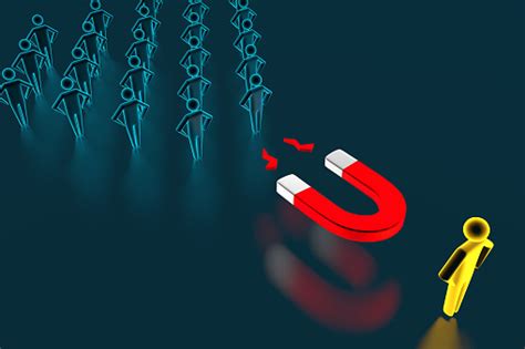 파란 배경에 말굽 자석을 가진 파란 인간 그림을 유치하는 클로즈업 3d 렌더링 3차원 형태에 대한 스톡 사진 및 기타 이미지 3차원 형태 개념 계획 Istock