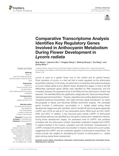 Pdf Comparative Transcriptome Analysis Identifies Key Regulatory
