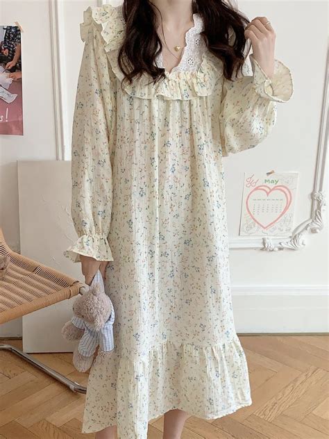 메이크미래프 포니원피스잠옷 빅사이즈 여성잠옷 원피스 수유 임산부 파자마 홈웨어 봄 긴팔