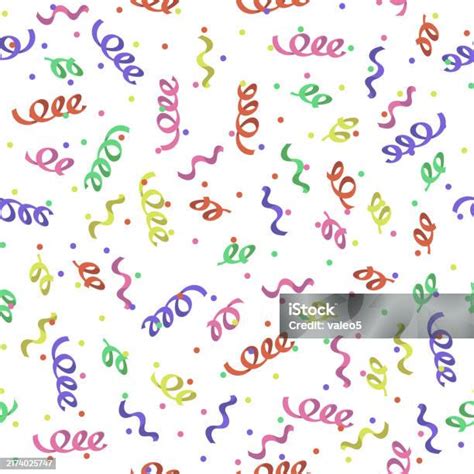 흰색 배경에 떨어지는 벡터 색종이 파티 축제 불꽃 놀이 Carnival 색종이 완벽 한 패턴 Film Festival에 대한 스톡 벡터 아트 및 기타 이미지 Istock