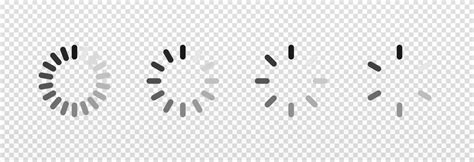 격리된 투명 배경에 로드 아이콘의 벡터 집합입니다 페이지 로딩 데이터 로딩 Png 프리미엄 벡터