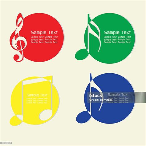 음악 서클 배너입니다 귀하의 텍스트를 벡터 일러스트레이션 액자에 대한 스톡 벡터 아트 및 기타 이미지 액자 음표 0명 Istock