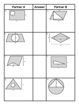 Geometric Probability Partner Activity By Math With Friends TPT