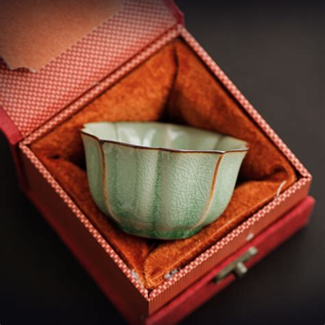 哥窑茶杯可养主人杯陶瓷开片品茗杯大号冰裂纹茶碗功夫茶具礼盒装 虎窝淘