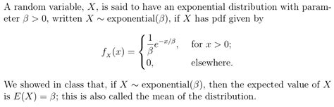 Solved A Random Variable X Is Said To Have An Exponential