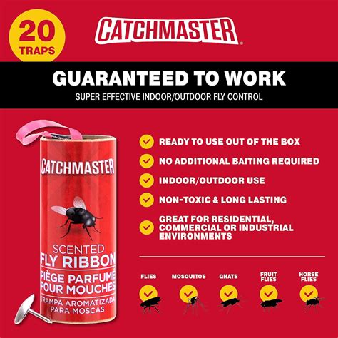 Catchmaster Paquete De 12 Trampas Para Moscas Paquete De 12 Y Cinta