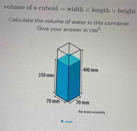 solved volume of a cuboi a width length heigh calculate the volume