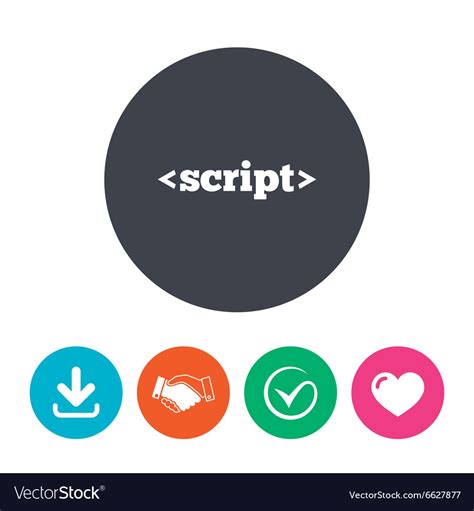 Script Sign Icon Javascript Code Symbol Royalty Free Vector