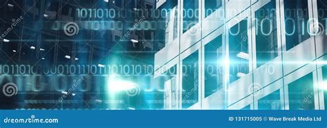 Composite Image Of Blue Technology Design With Binary Code Stock Image Image Of Architecture