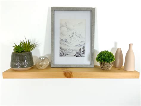 Stylish Thick Modern Solid Pine Floating Shelf Free Pandp